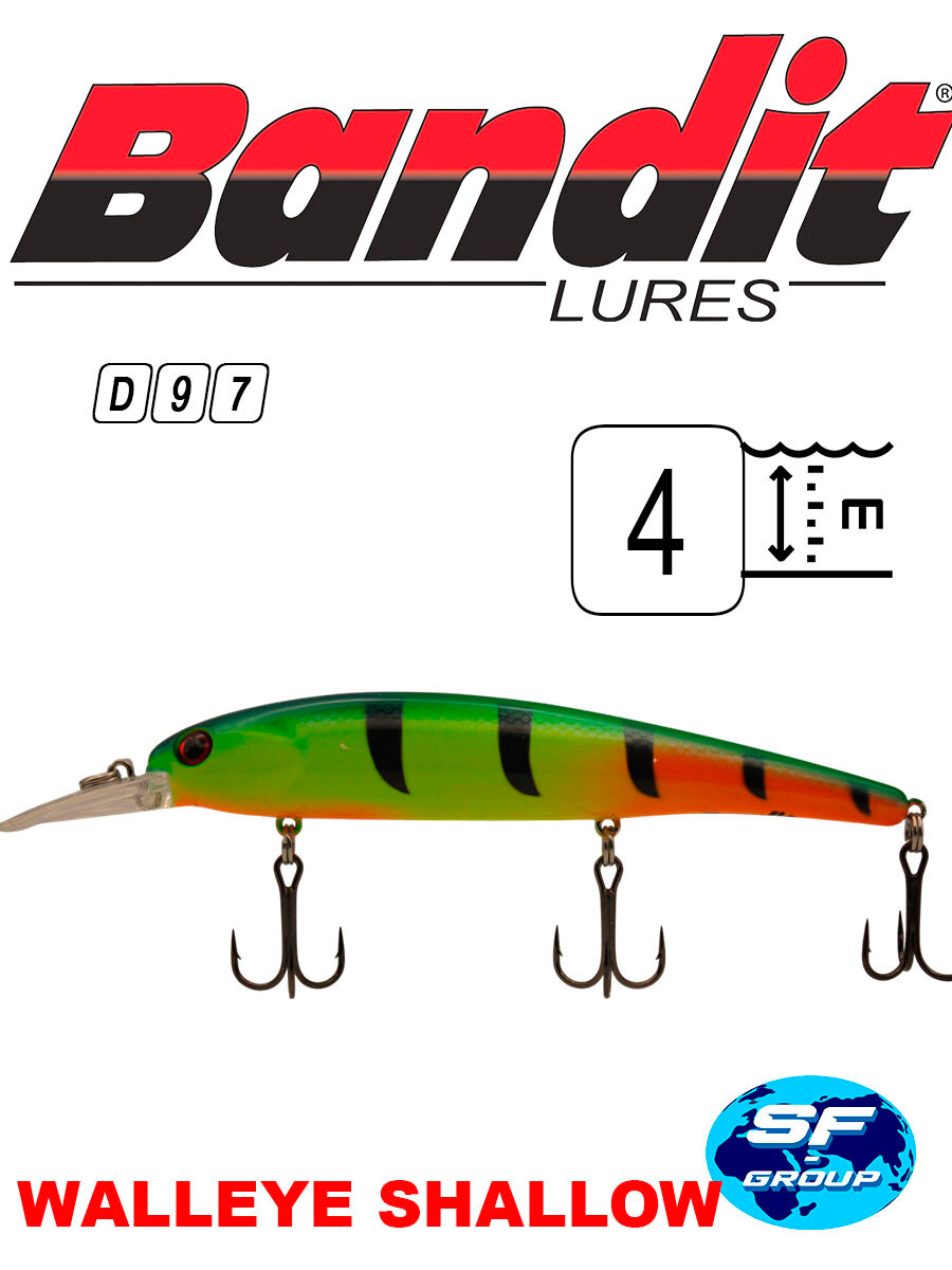 Воблер Bandit Walleye Shallow 12 см 17,5 гр заглубление 4м #D97