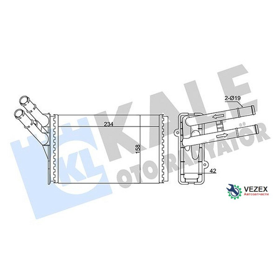 KALE 347370 Радиатор отопителя