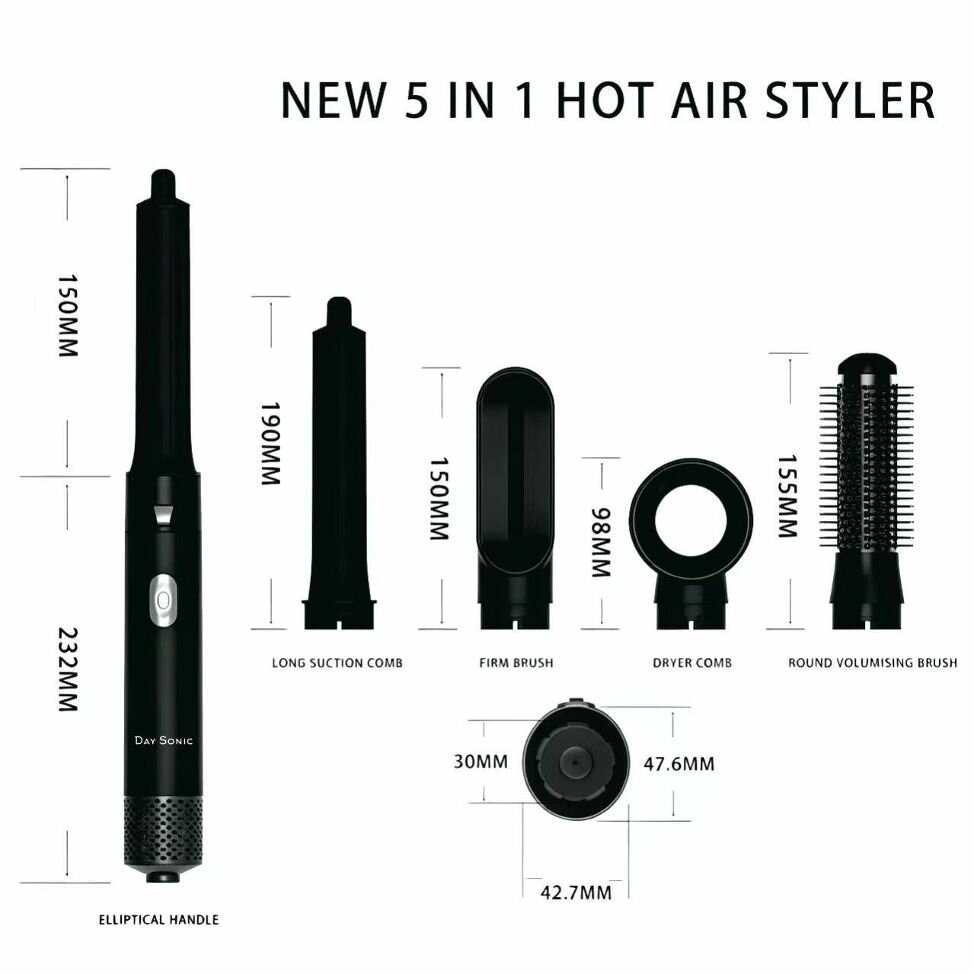 Фен-стайлер с ионизацией Day Sonic ICON Air styler ST-02, фен стайлер для волос профессиональный