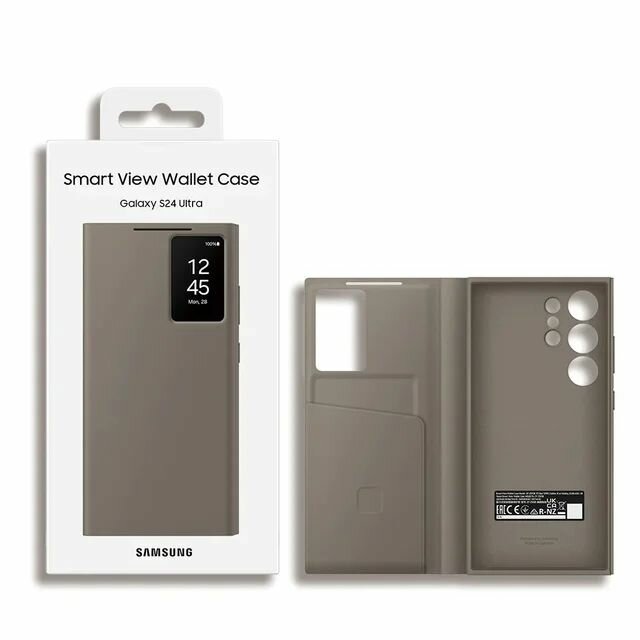 Чехол-книжка для S24 Ultra, Samsung Smart View Wallet Case, светло-коричневый