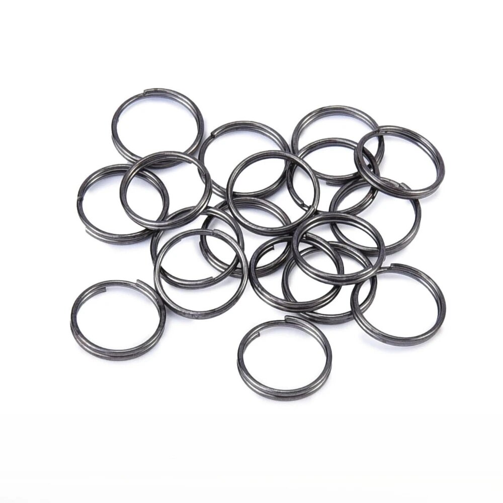 Металлические двойные кольца для прыжков FLTMRH, 4-20 мм Черный, 12mm 100Pcs, Gun Black