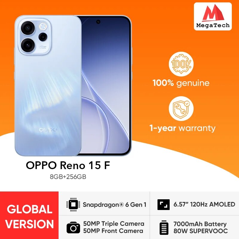Смартфон Oppo Reno 15F, 20/256ГБ, global