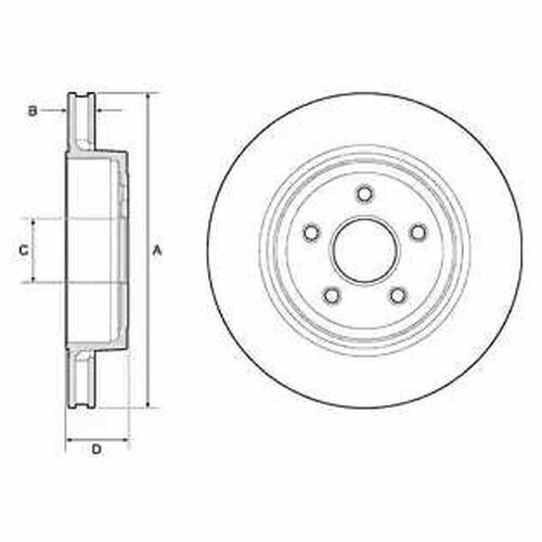Диск тормозной Delphi BG9170C для Jeep Grand Cherokee III