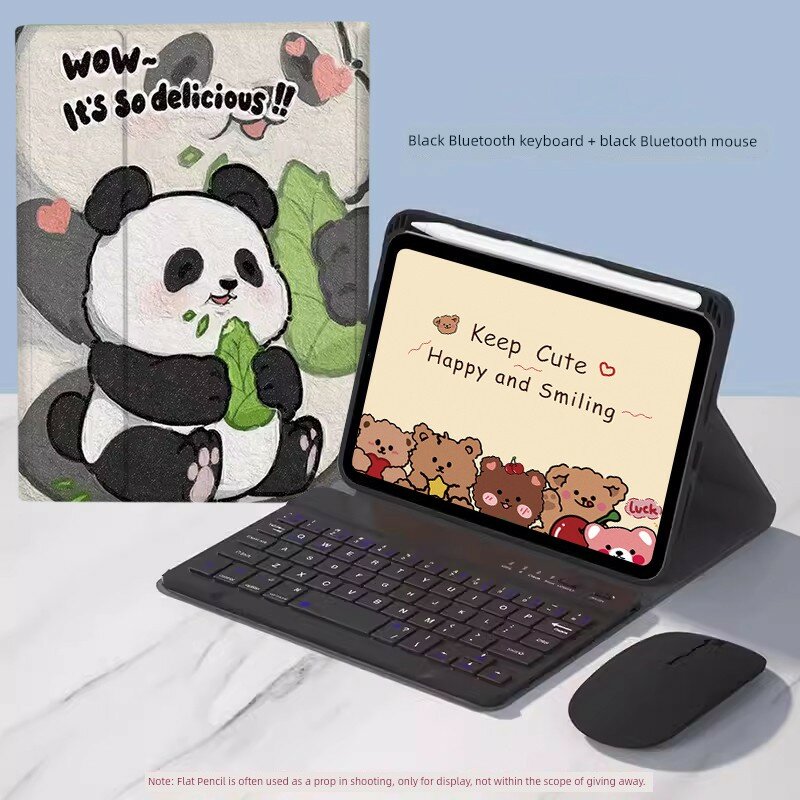 Чехол-клавиатура для iPad 9.7-inch (5-е/6-е поколение) с силиконовым покрытием и дизайном с бамбуковой пандой для