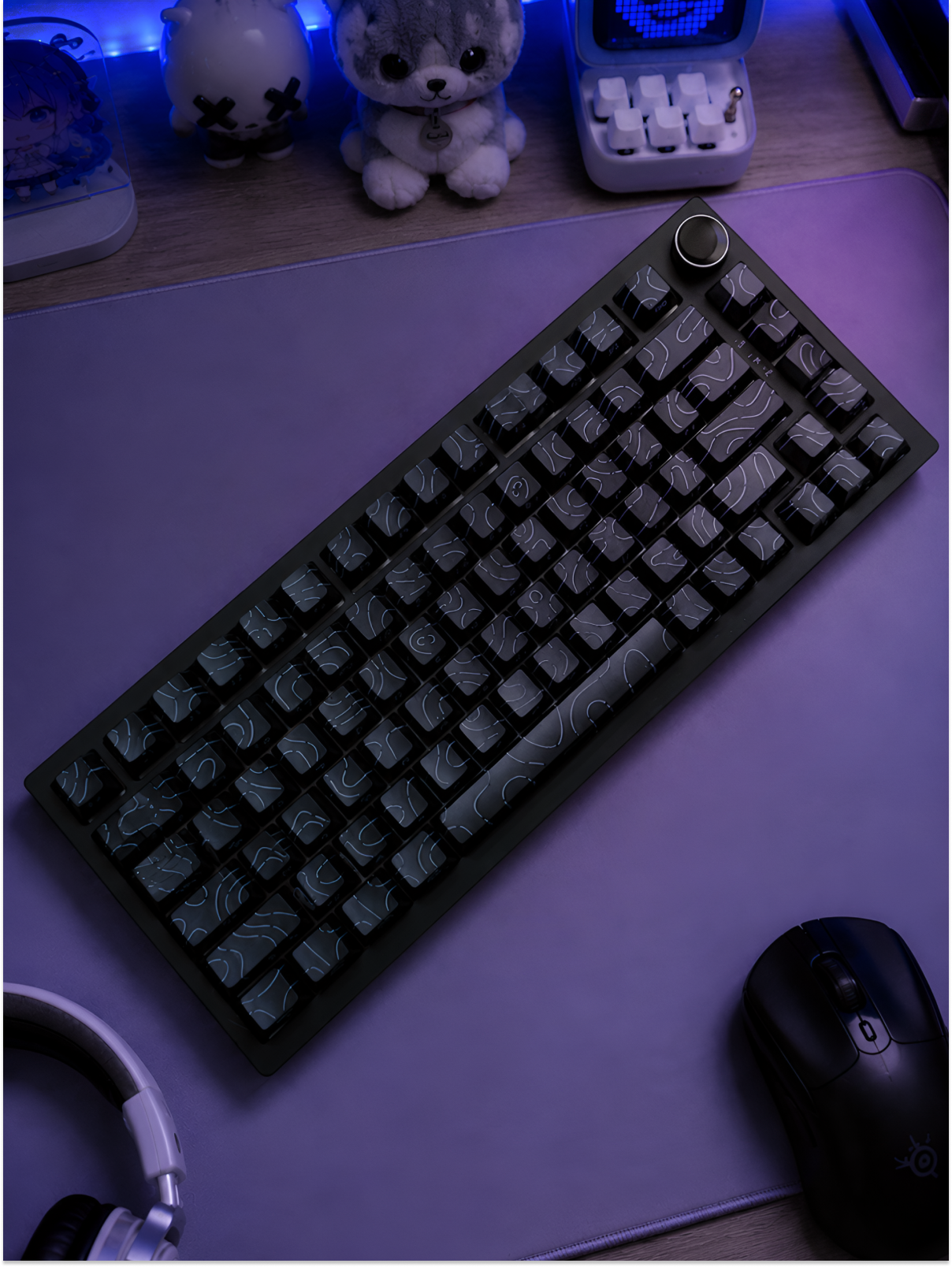 Клавиатура беспроводная механическая игровая Mavens K81 "Black Lines" | Cherry MX 2 Green | подсветка RGB | Hot Swap