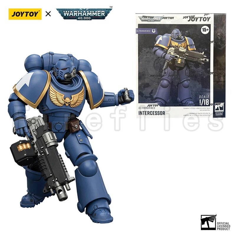 JOYTOY 1/18 Фигурка Warhammer 40k Ultramarines, Imperial Fists, Blood Темно-синий, UM Intercessor