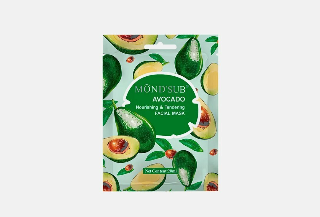Mondsub Avocado Nourishing&Tendering Facial Mask Тканевая маска для лица 1шт нет