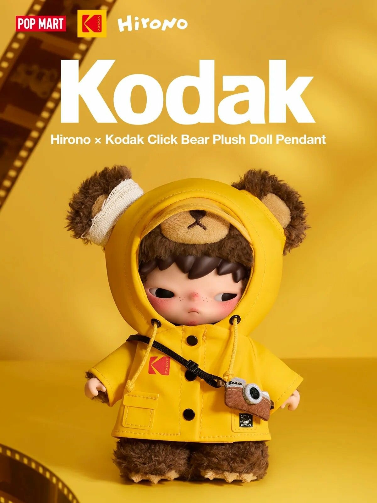 Плюшевые игрушки POP MART Hirono Kodak Click Bear Plush Doll Pendant
