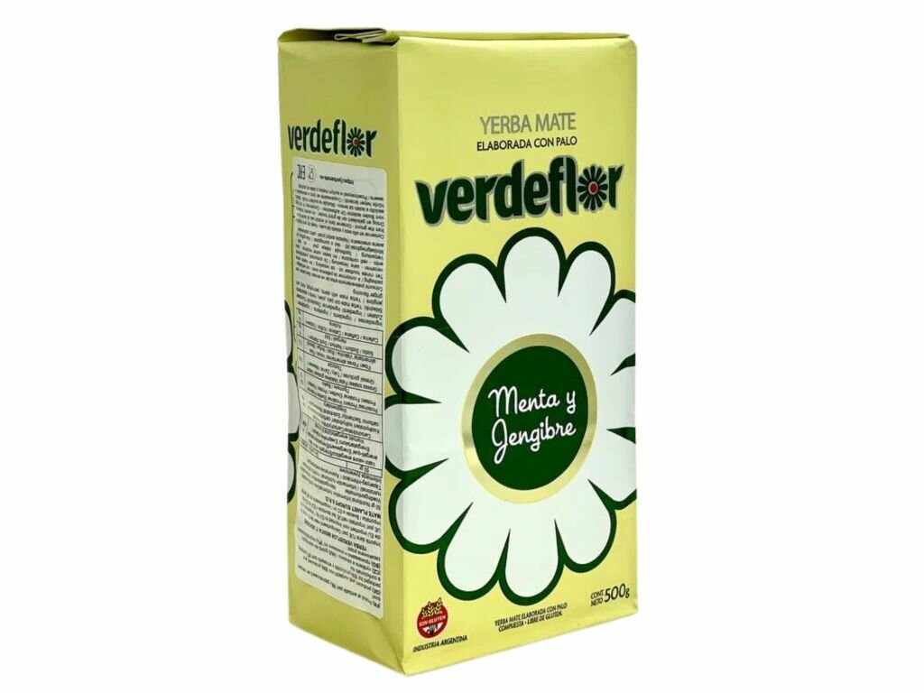 Чай мате (йерба мате, парагвайский чай) Verdeflor Menta Jengibre, 500 гр.