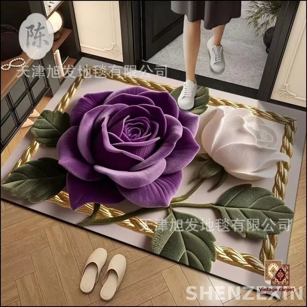 Ковер 40x60 см, Красный, 3D-эффект, Материал Софт, для Гостиной, Коридора, Балкона — фото 1
