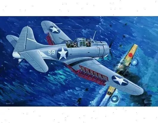 Сборная модель пикирующего бомбардировщика SBD-3 Даунтлесс для авианосца Мидуэй в масштабе 1/32