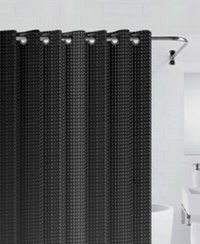 Штора для ванной 180х200 3D с люверсами BathPlus NFD-3D-black