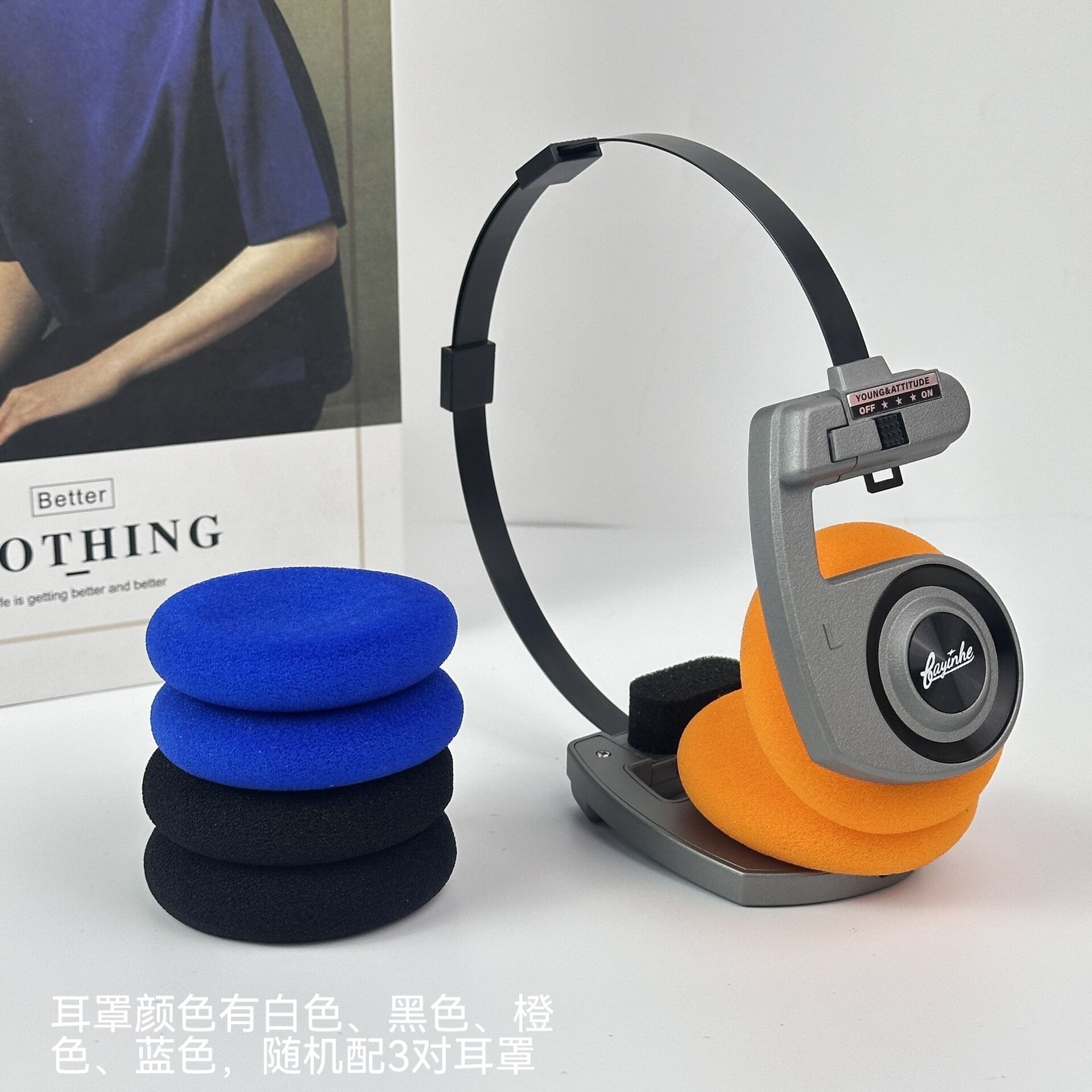 Продвинутые беспроводные наушники с поддержкой Bluetooth модели R5 в титаново-сером цвете для женщин