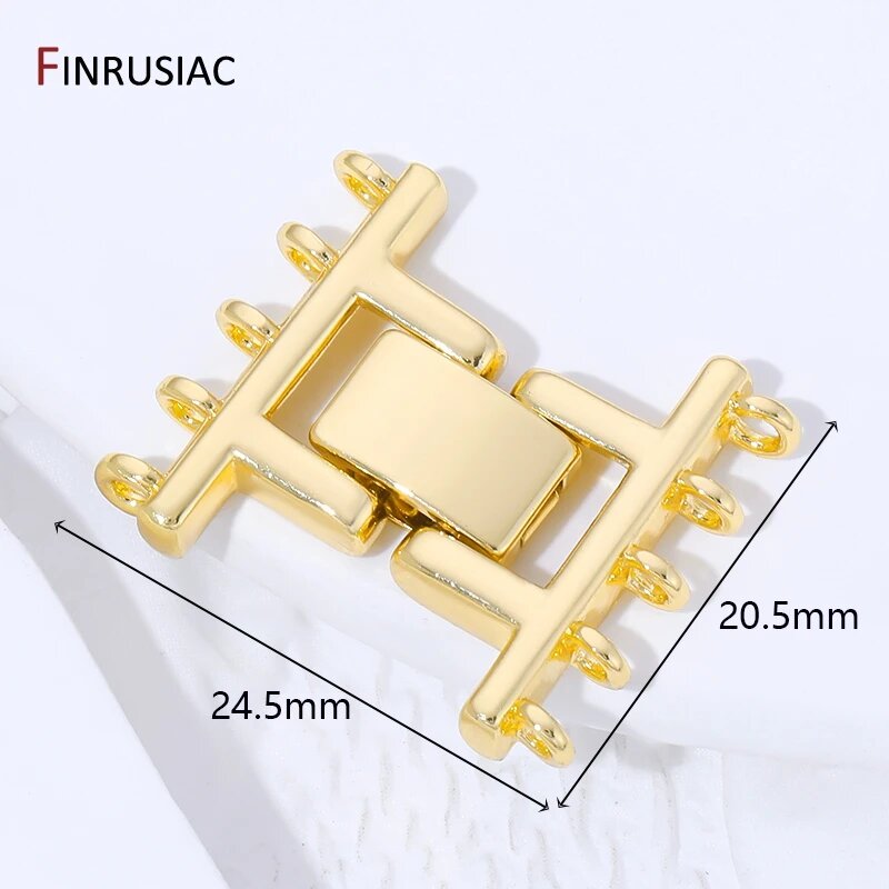 FINRUSIAC Застежки медные позолота 18K, 2 шт