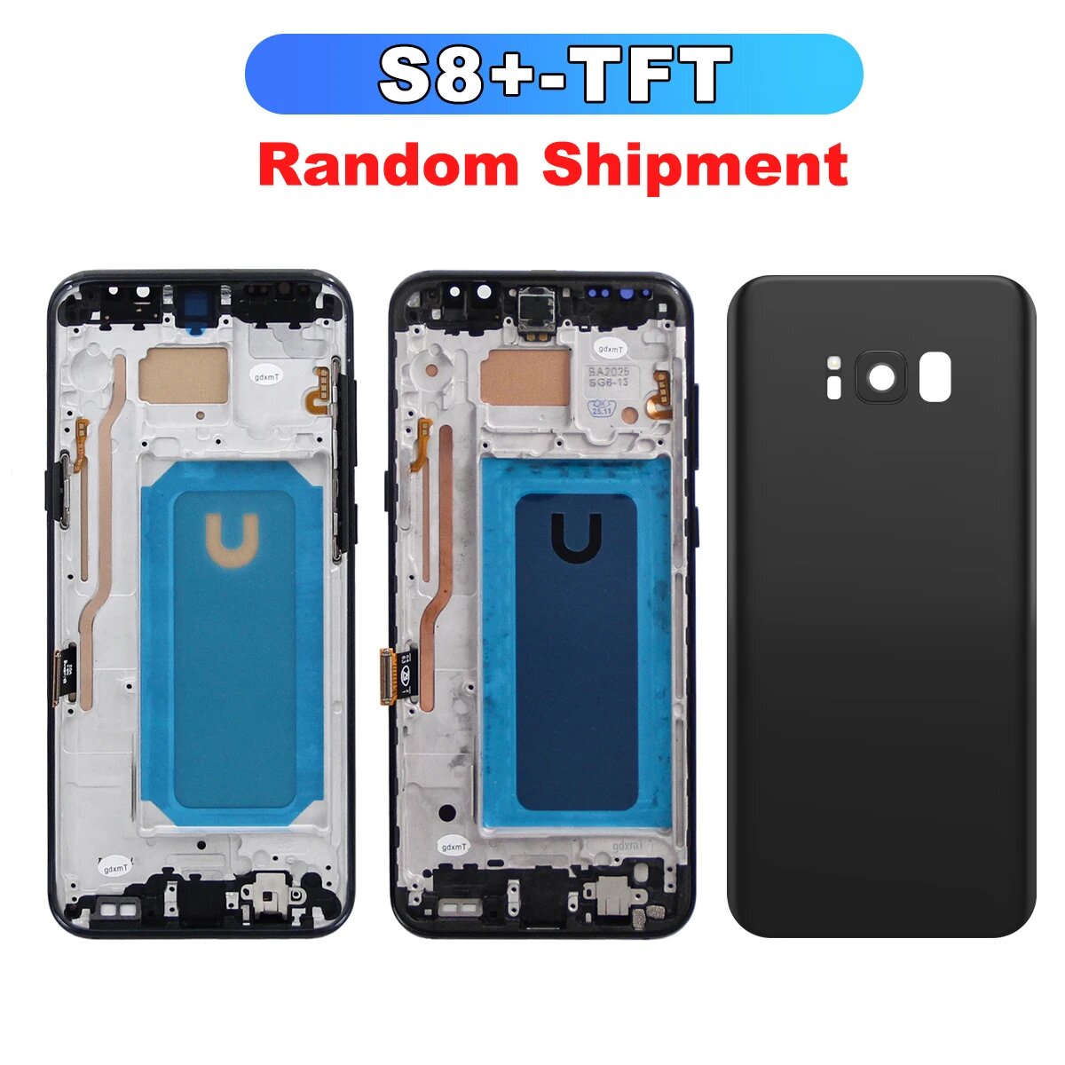 Samsung Galaxy S8 Plus G955F Черная задняя крышка с рамкой