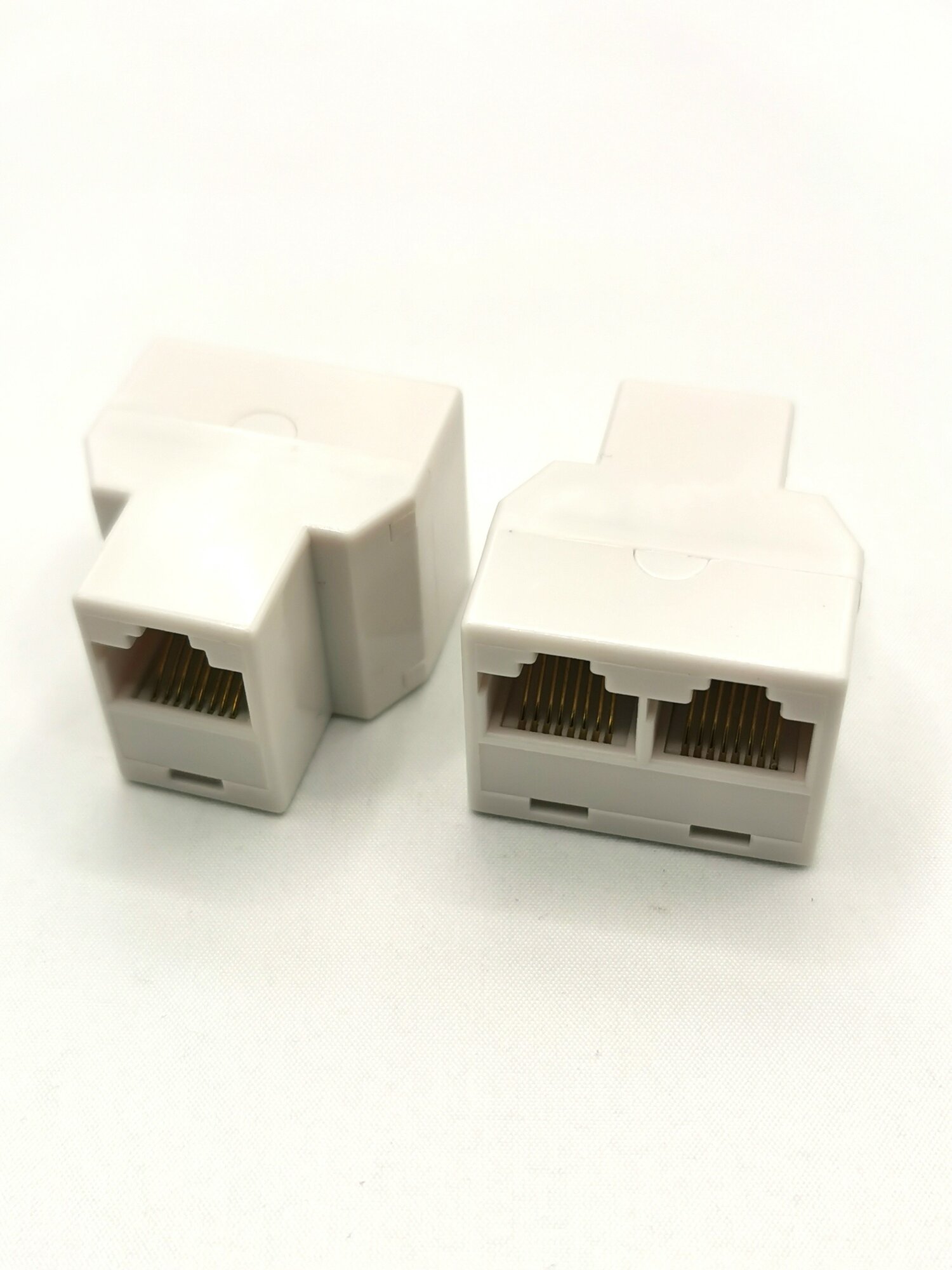 Адаптер-разветвитель RJ45 для интернет кабеля 2 гнезда 8p8c + гнездо 8p8c FTP 5e LAN 2шт