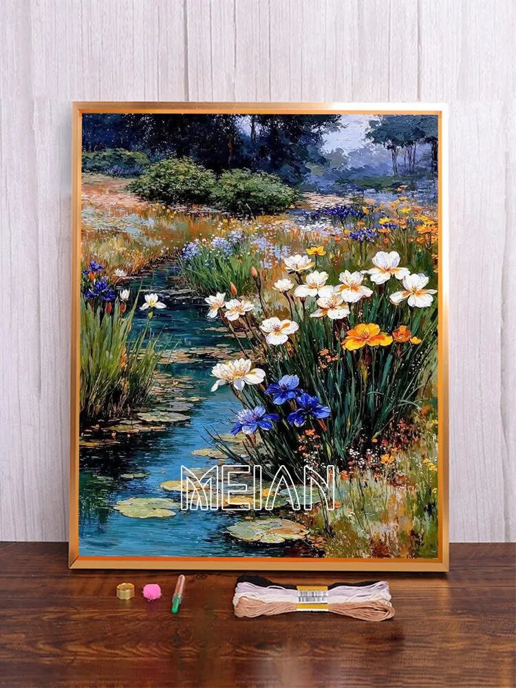 MEIAN Набор для вышивания,30x40CM,14CT,40 цветов