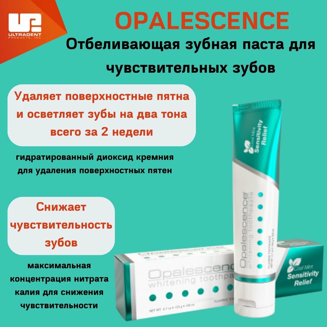 Зубная паста Opalescence сенситив для чувствительных зубов, 100 мл (Опалесценс, Ultradent) США