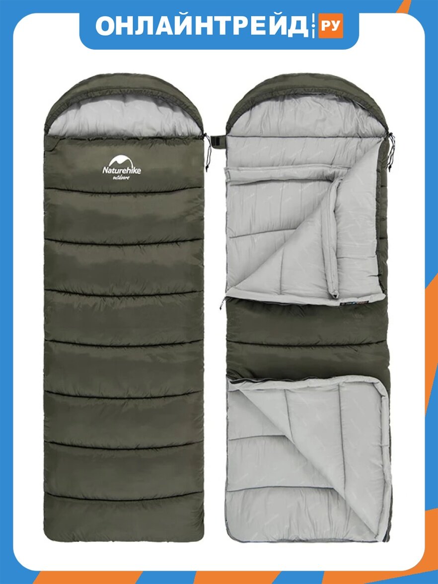 Спальный мешок Naturehike U Series Двойной хлопок осень-зима Green U150, 6927595764398