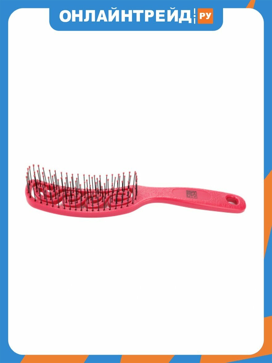 Щетка Dewal Beauty Eco-Friendly с нейлоновым штифтом, прямоугол. средняя, ягодн