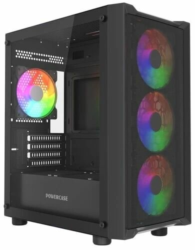 Компьютерный корпус PowerCase Mistral Micro EM19 (CMMEM19B-A4) черный - Mini Tower, Micro-ATX, USB 2.0 Type-A, USB 3.2 Gen 1 Type-A