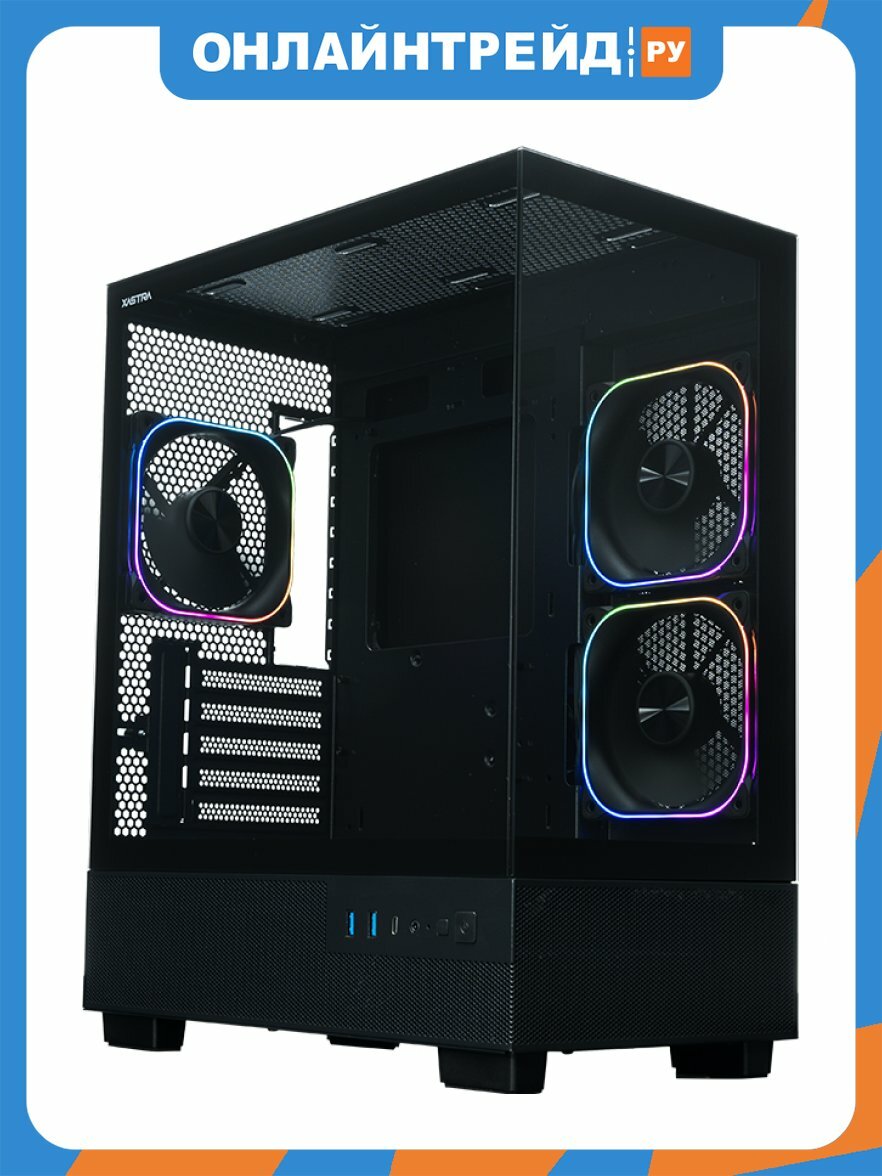 Корпус Xastra Q400M 3ARGB-FG-C6-UC, черный