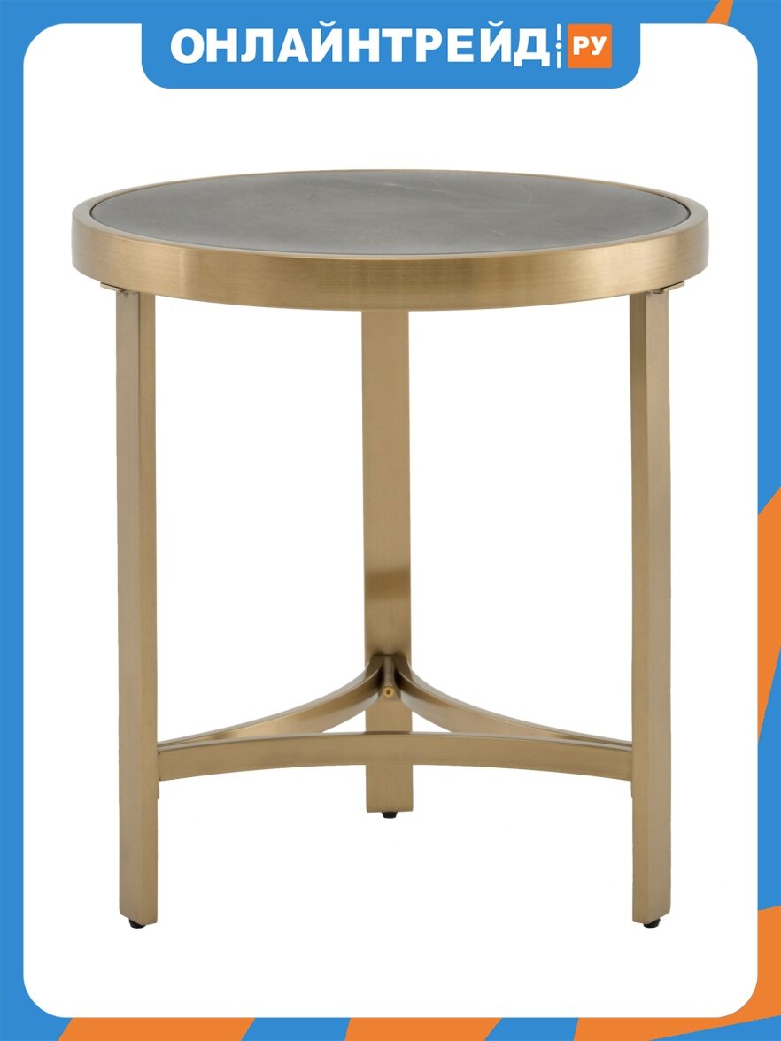 Столик журнальный Stool Group Адриана 50*50, серая керамика, сталь шампань