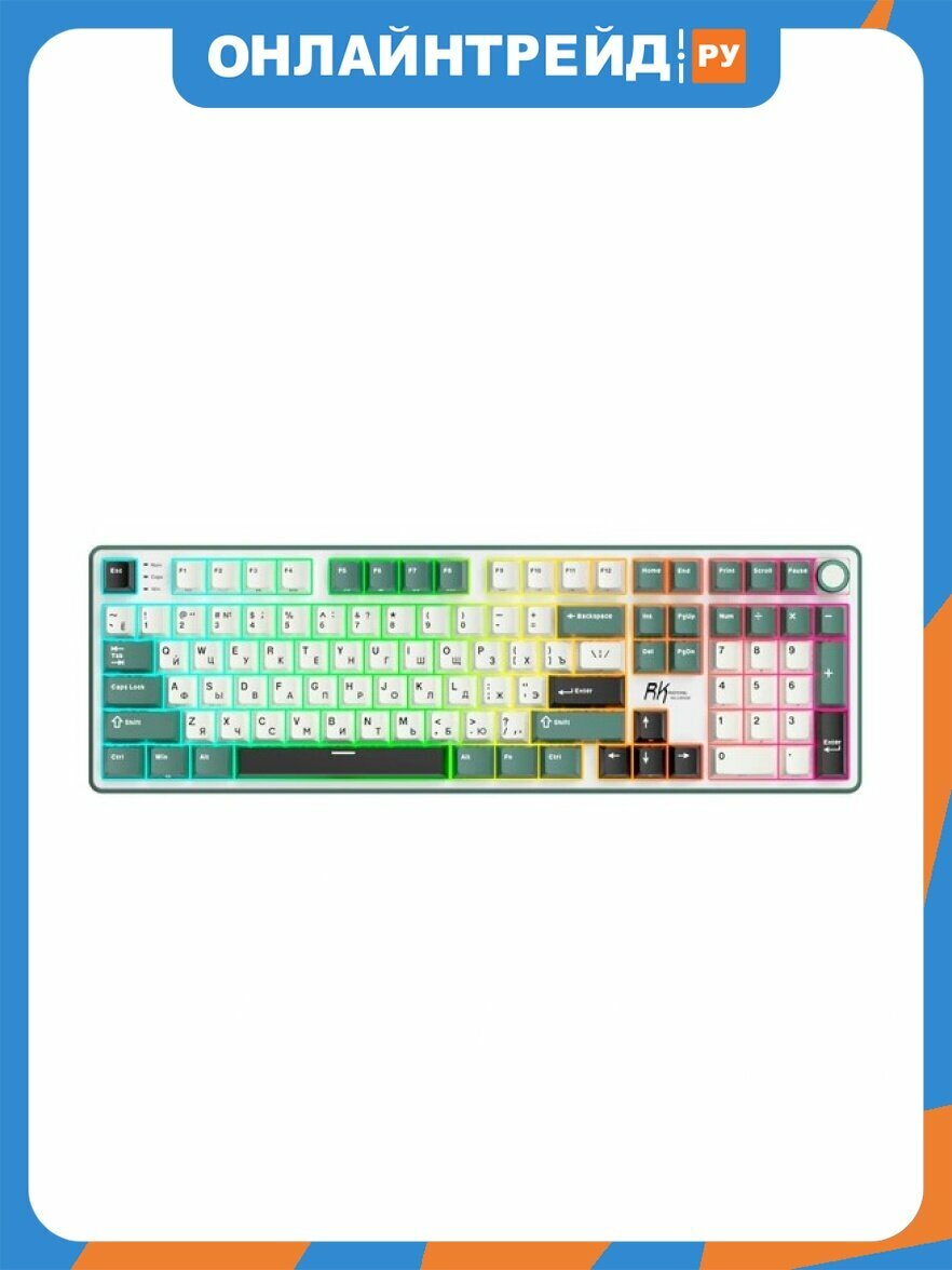 Клавиатура Royal Kludge RK X104, Cream Switches, проводная, Wasong Green (6935280830075)