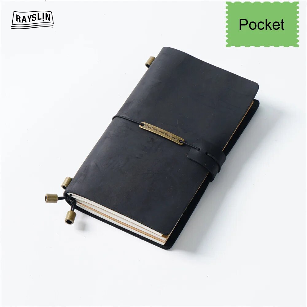 RAYSLIN Блокнот из натуральной кожи черный Pocket
