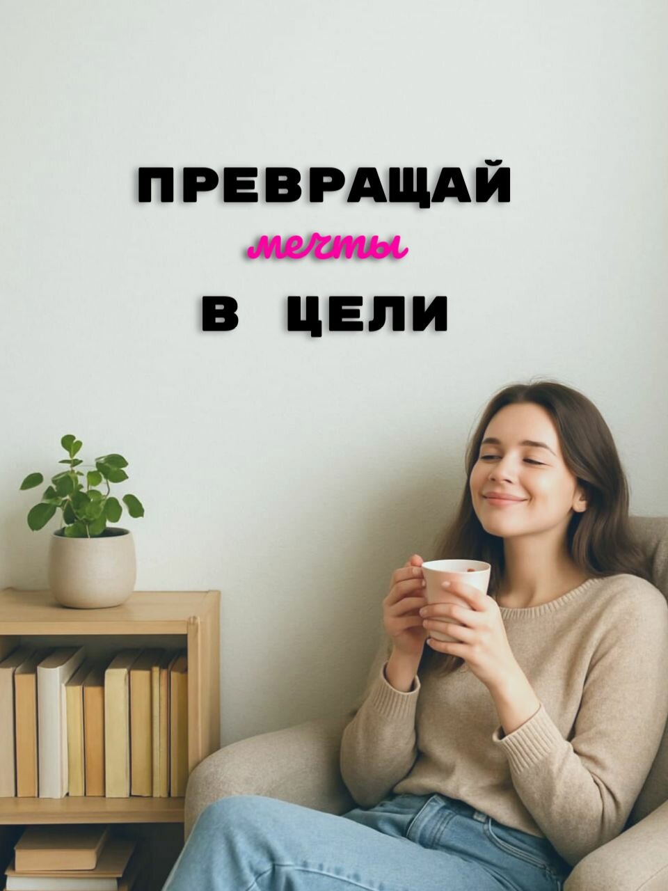 Настенный декор - цитата на стену из дерева