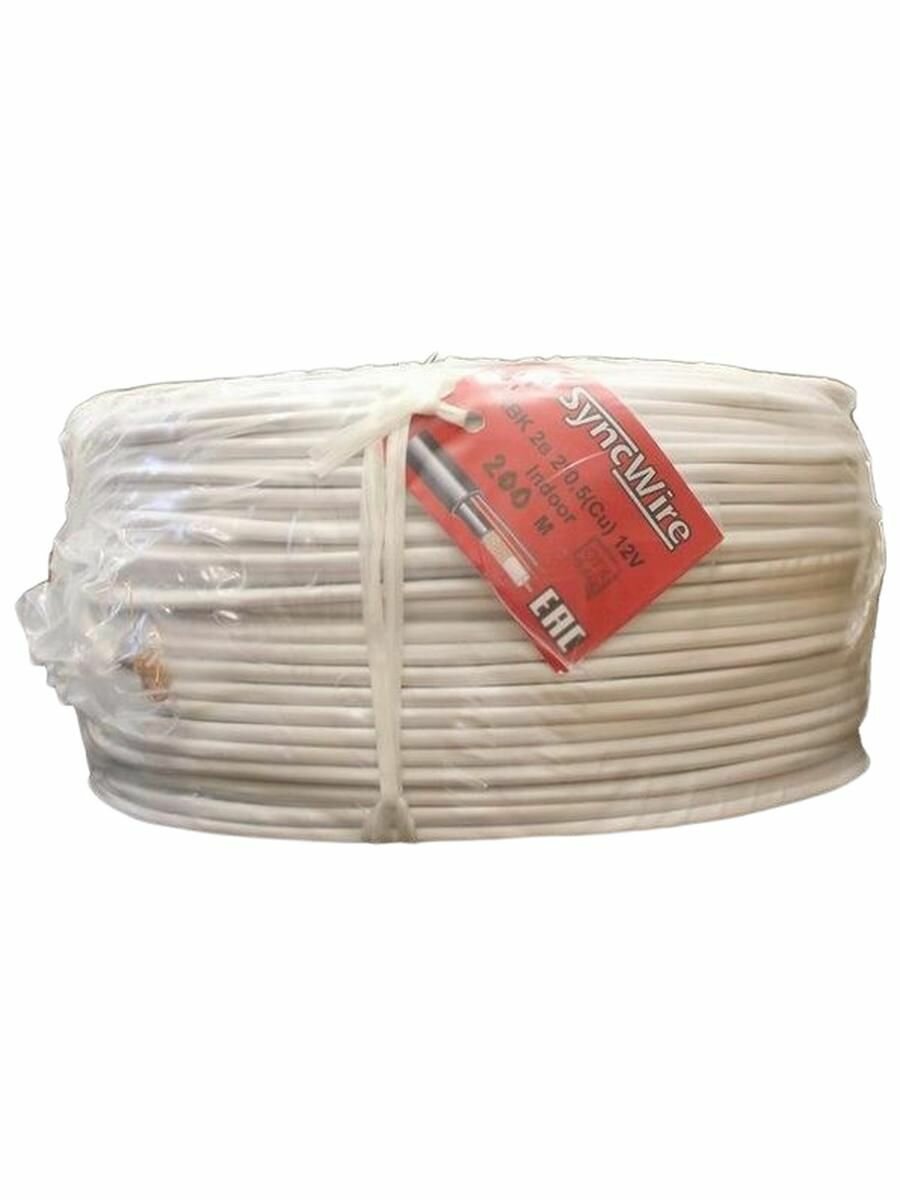 Кабель для видеонаблюдения (КВК) 2В 2х0,5 12V SyncWire (моножила питания), отрез 90 м