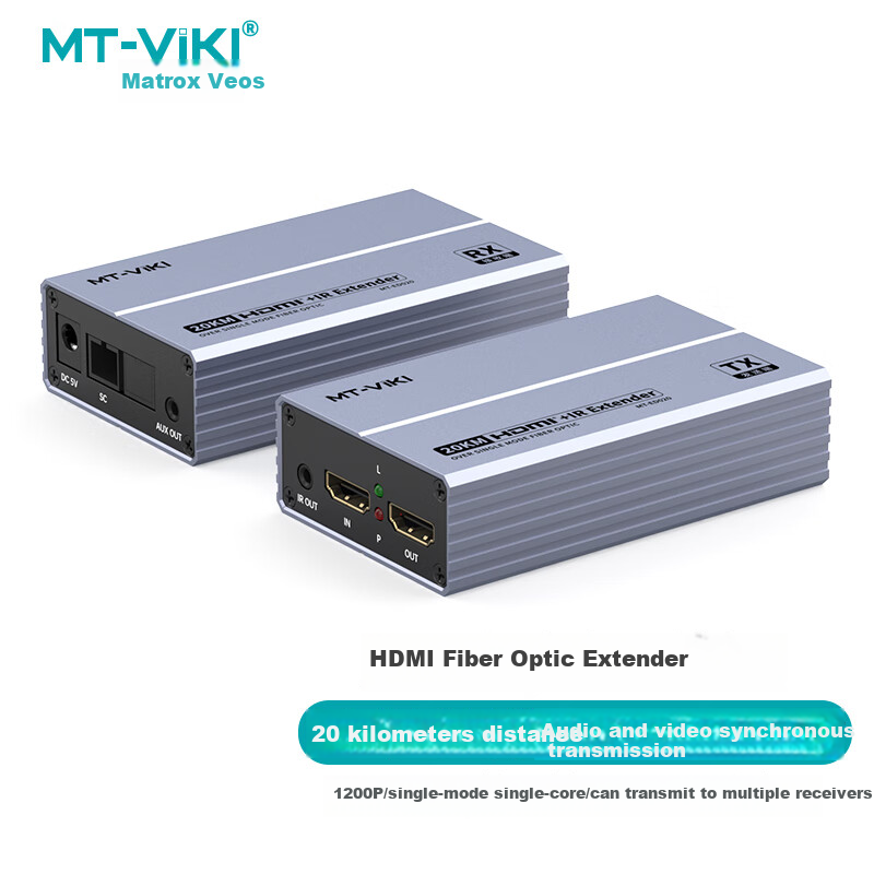 MT-Viki HDMI волоконно-оптический удлинитель 20 км одномодовое SC волокно синхронная передача звука и видео Модель：HDMI