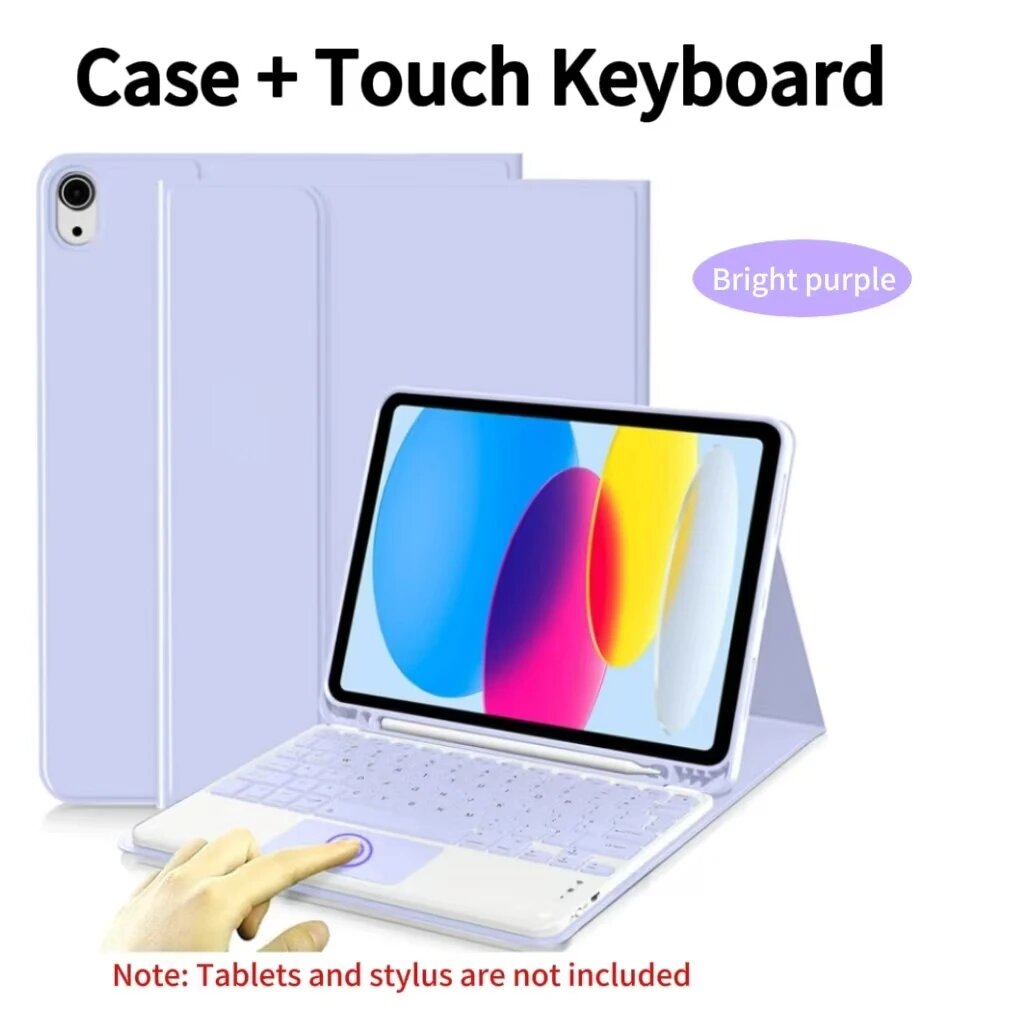 Чехол для iPad A16 11 дюймов с клавиатурой HUAIBX bright purple 3, English