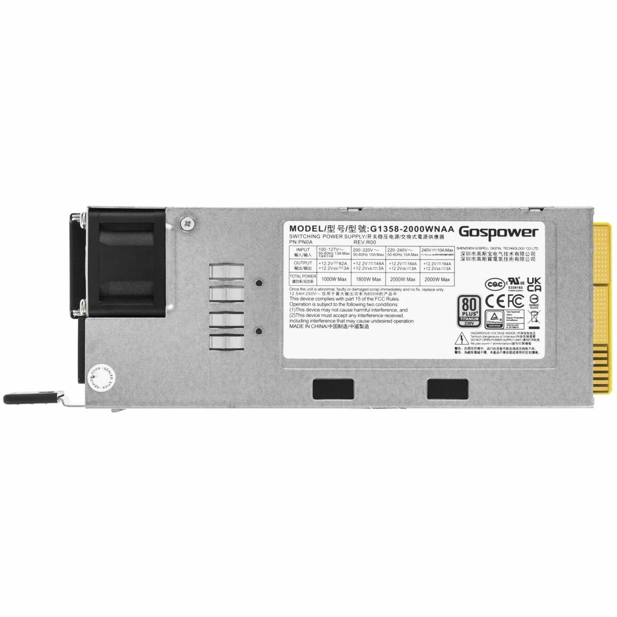 Блок питания Gospower G1358-2000WNAA 2000 Вт
