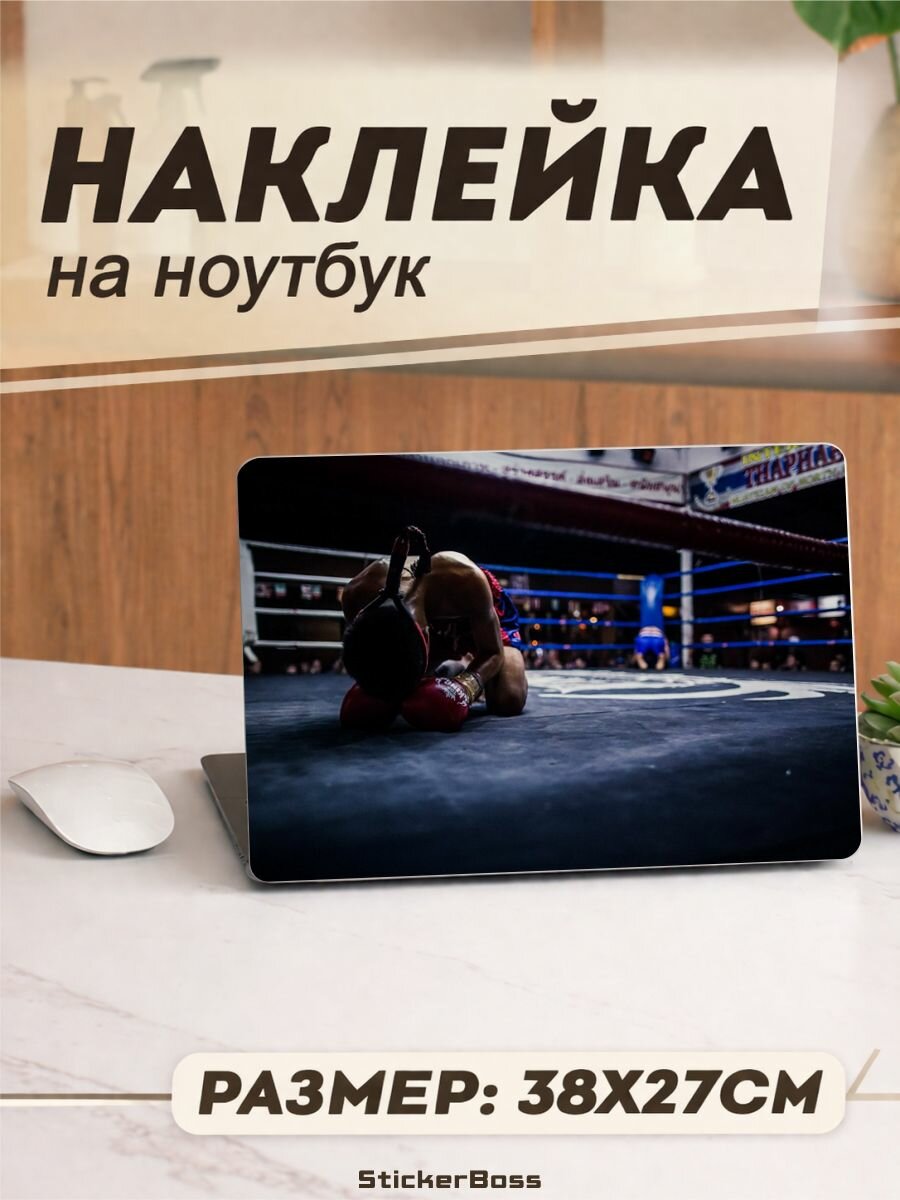 Наклейка на ноутбук бокс спорт 38х27 см