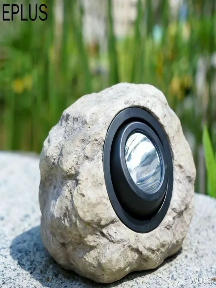Уличный светильник EPLUS каменный, черный, с LED 1.2W, 2 лампы, для сада, дачи, светильник