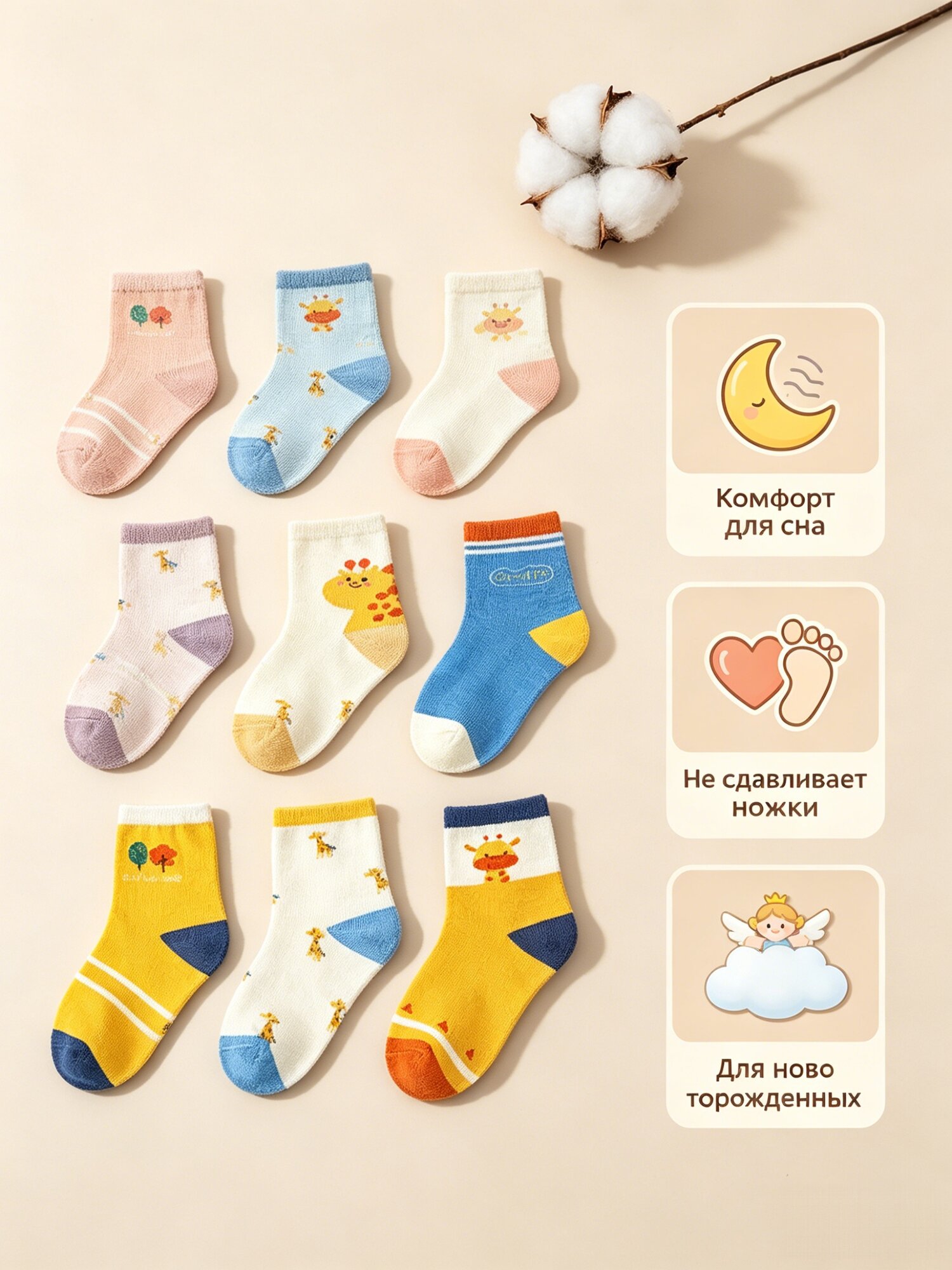 Носки Базовая коллекция, 5 пар, размер 3-5 лет [ 13-15cm ], мультиколор — фото 1