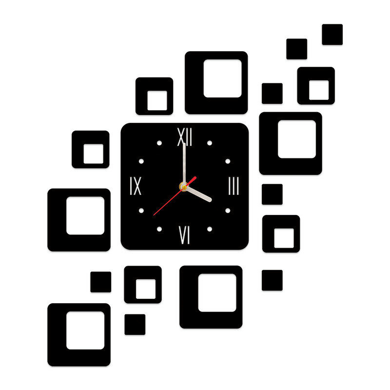 Настенные часы contemporary acrylic с аналогово цифровым дисплеем для спальни и кабинета, black