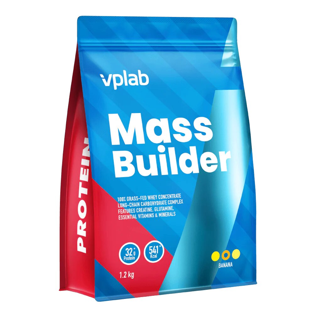 VPLAB Mass Builder, Гейнер, порошок 1200 г, со вкусом банана