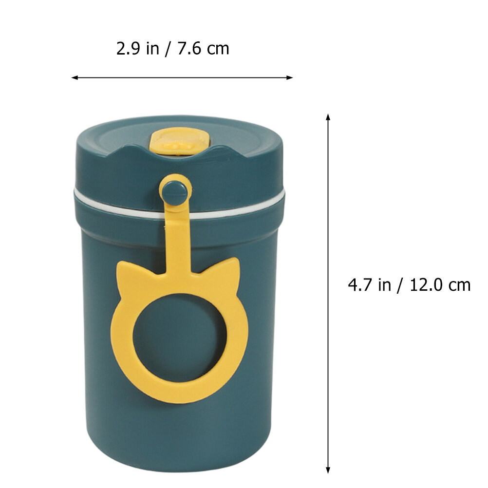 Фляга 330Ml С Крышкой Из Силикона И Ложкой 12X7 6Cm Для Пикника В Офисе И Школе Голубая