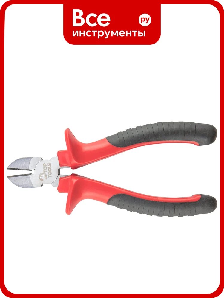 Боковые кусачки Top Tools 160 мм 32D118, широкого спектра, стальные губки, двухкомпонентные рукоятки, заточка лезвия