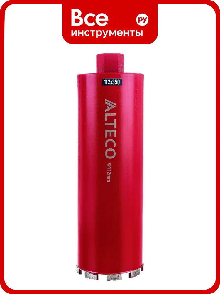 Коронка алмазная ВТ (112х350 мм) ALTECO 13649, для установок алмазного бурения