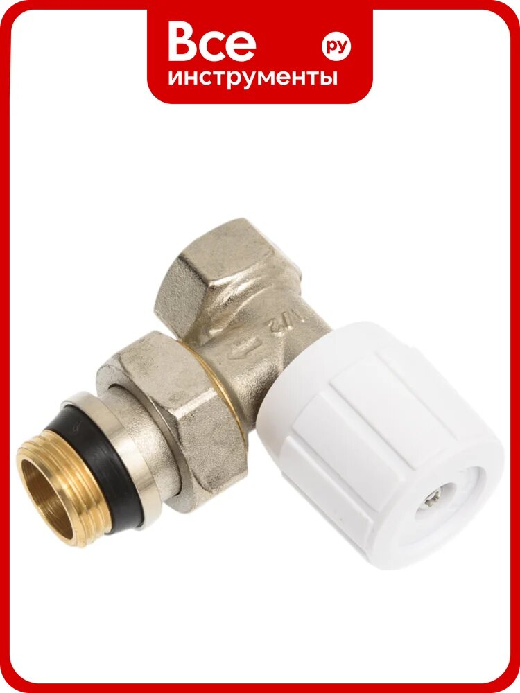 Кран вентильный для радиатора AV Engineering 1/2", угловой, с ручкой AVE394012, привода