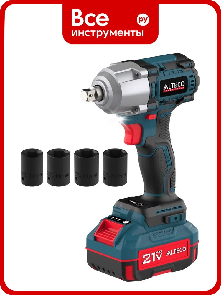 Бесщеточный аккумуляторный ударный гайковерт ALTECO CIW 21-500 BL 71516