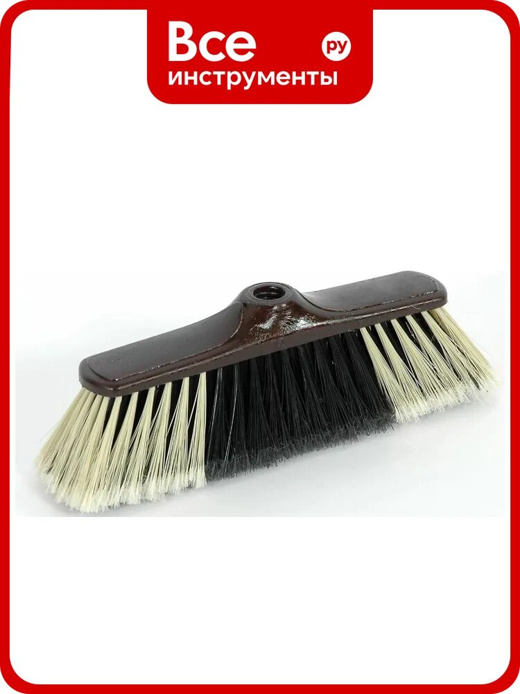 Насадка-швабра MR Brush FIORENTINA, пластиковая щетка для уборки пола, коричневый корпус, бело‑черная щетина