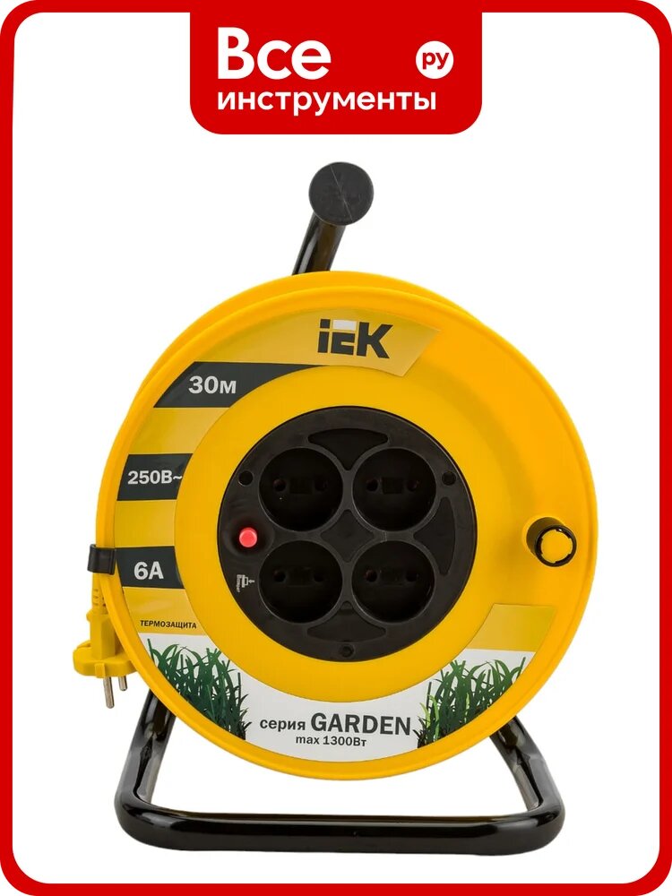 Удлинитель на катушке с термозащитой 4х30м УК30 2х0.75 IEK Garden WKP23-06-04-30 277732