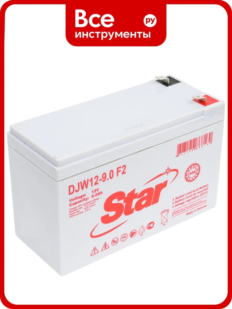 Аккумулятор для ИБП DJW12-9.0 F2 12 В, 9 А*ч Star УТ-00002533 12В прямая полярность технология