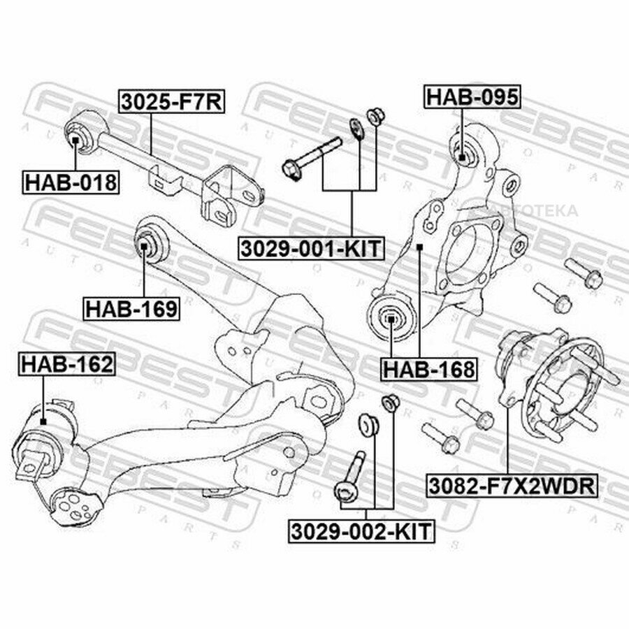 Ступица с подшипником HAVAL F7/F7x 18- зад. FWD FEBEST 3082F7X2WDR