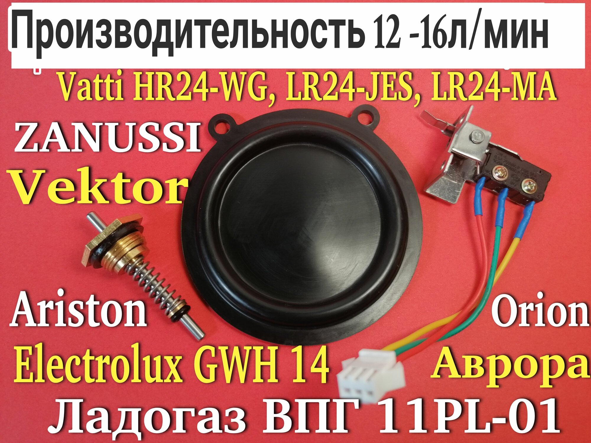 Ремкомплект для Electrolux GWH 14, Zanussi, Ладогаз ВПГ 11PL-01