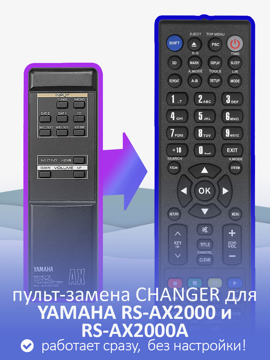 Пульт-замена для YAMAHA RS-AX2000 и RS-AX2000A